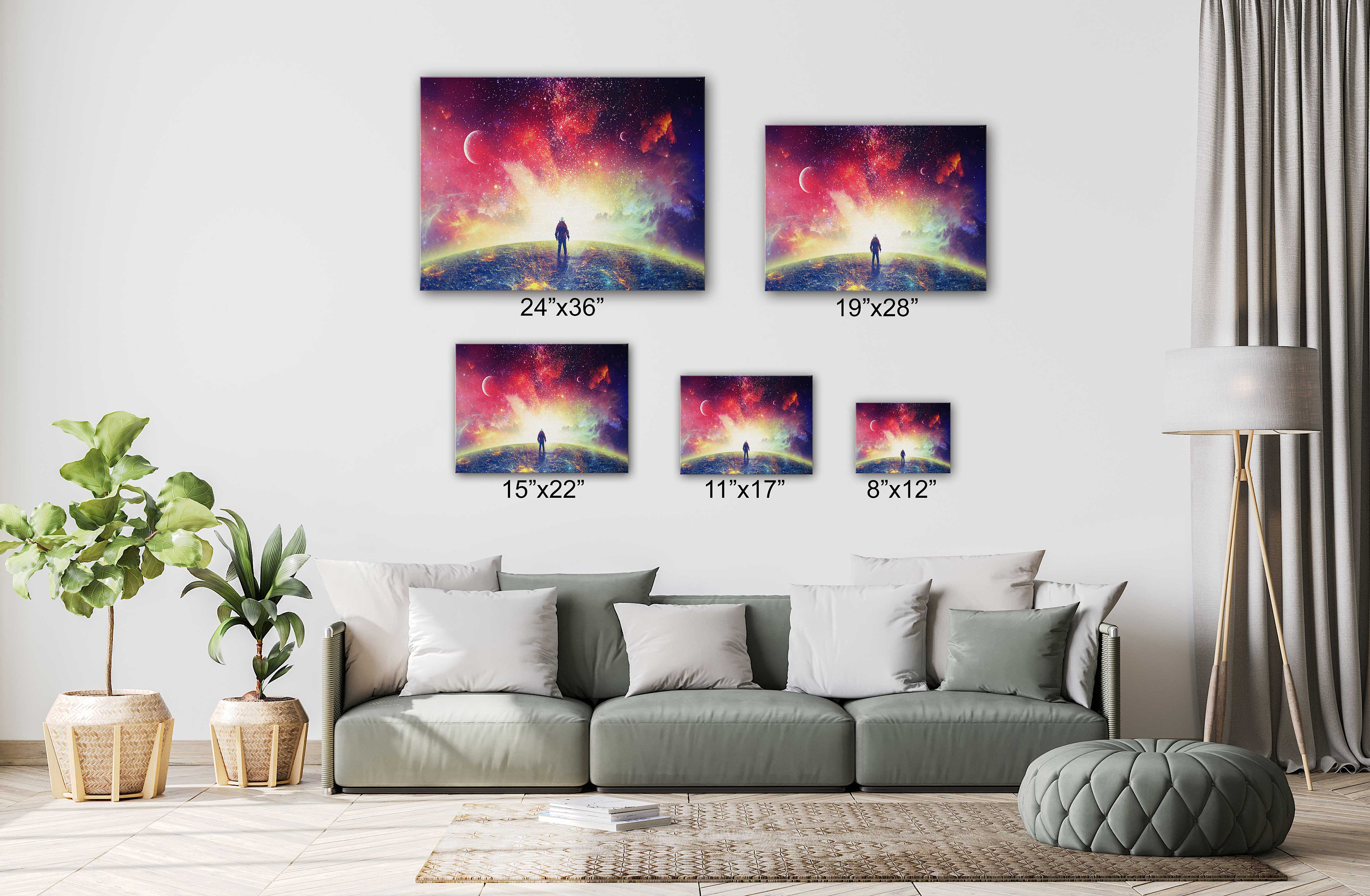 Universe W an Astronaut Exploring Canvas Wall Art Design | Etsy