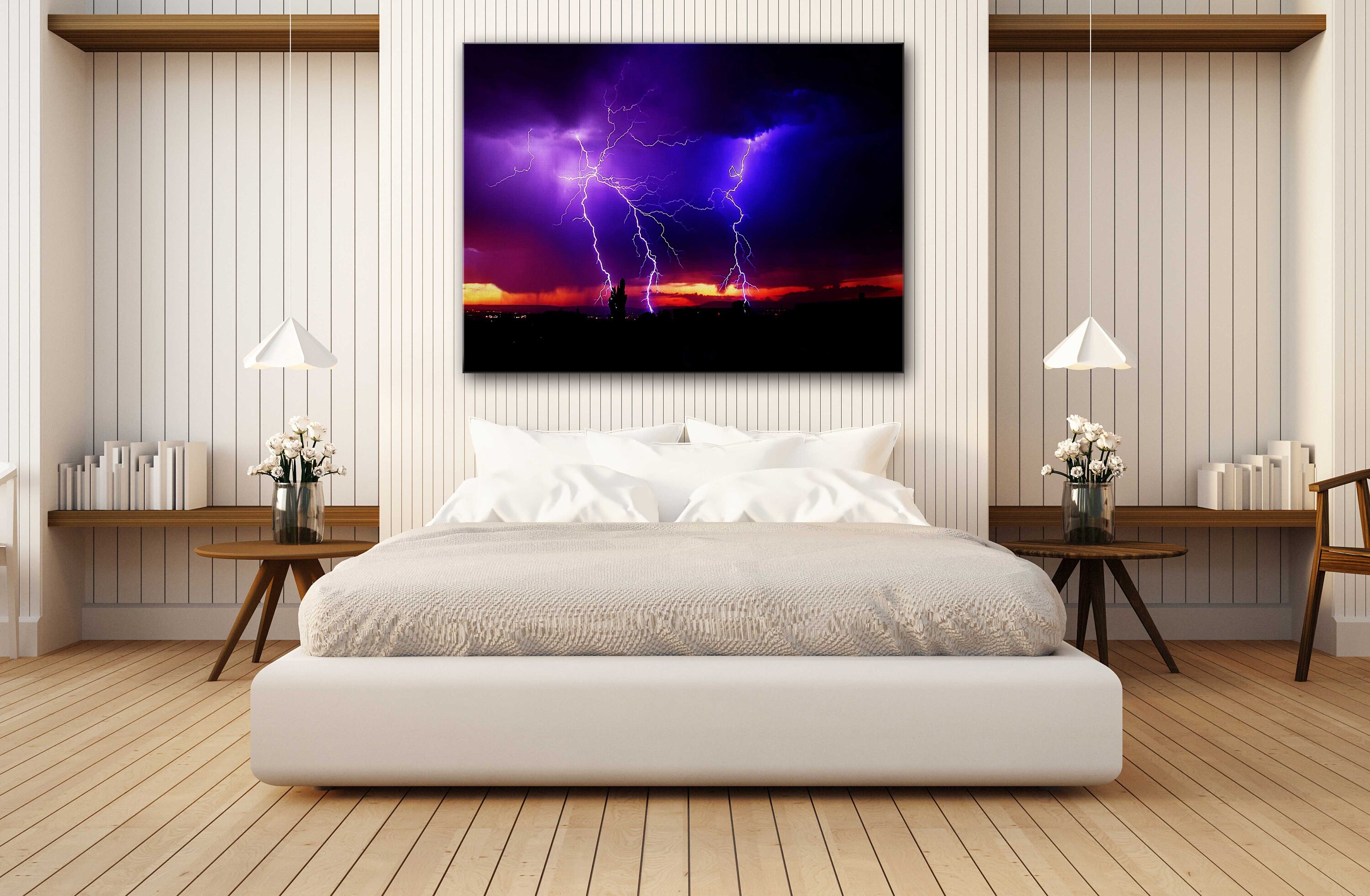 Lightning Storm Canvas Wall Art Design Poster Print Decor - Etsy