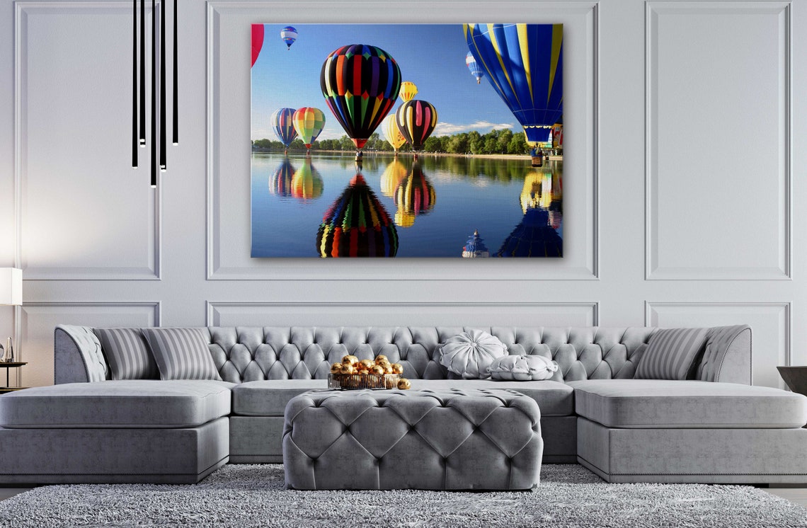 Colorful Hot Air Balloon Canvas Wall Art Design poster Print - Etsy