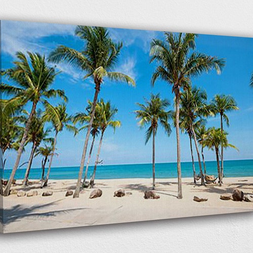 Palm Trees Wall Art Canvas Painting Tropical Beach Modern - Etsy