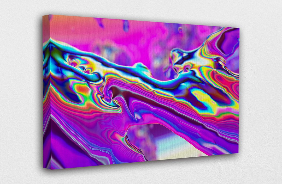 Iridescent Liquid Art Canvas Wall Art Design Poster Print - Etsy