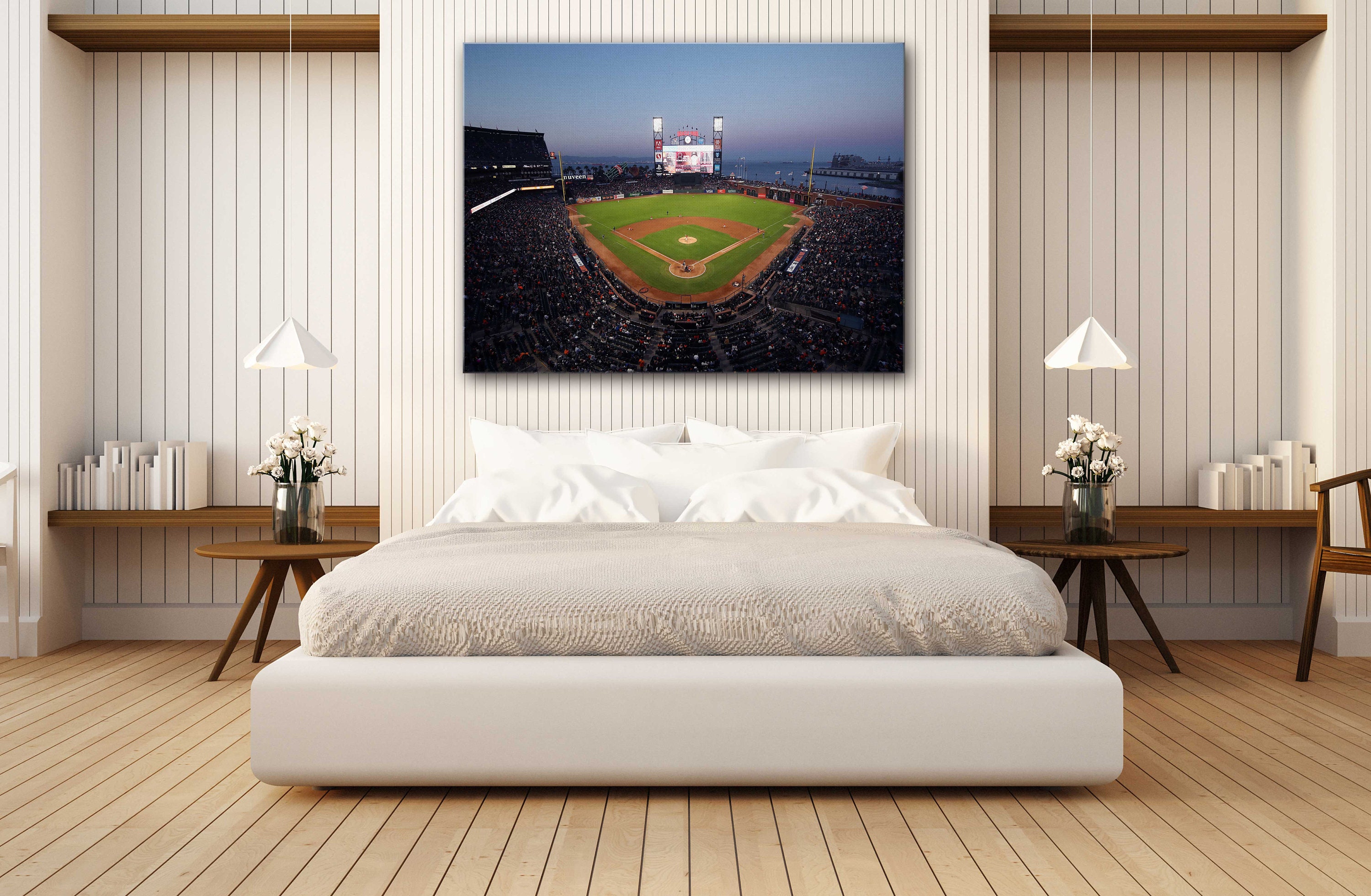 Oracle Park at Night Canvas Wall Art Design Poster Print | Etsy
