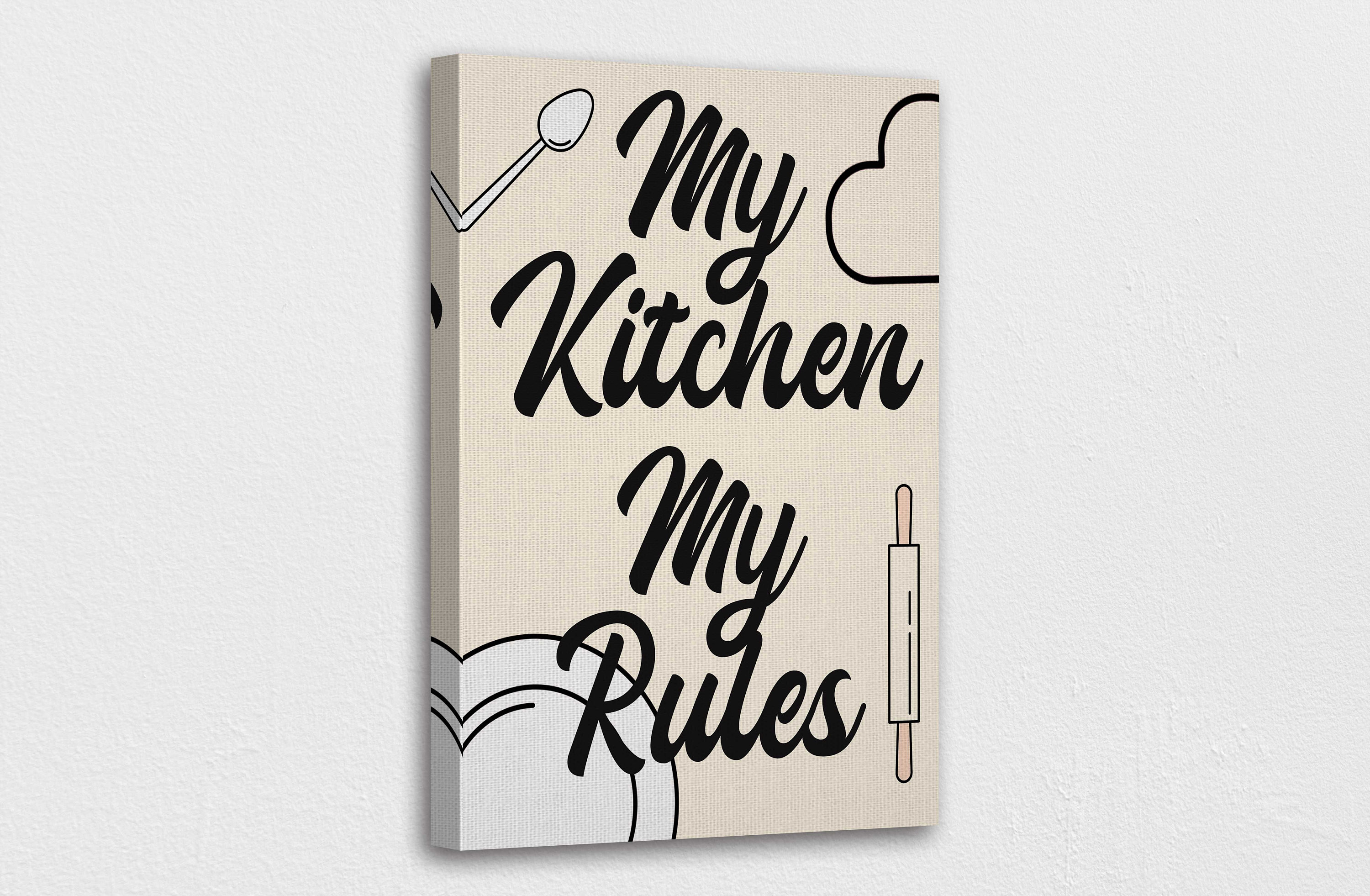 Kitchen Rules Canvas Wall Art Design Poster Print Decor for | Etsy