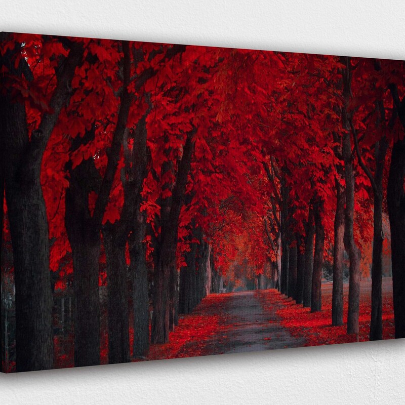 Red Tree Painting - Etsy