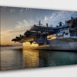 Uss Midway Aircraft Carrier Canvas Wall Art Design | Poster Print Decor ...