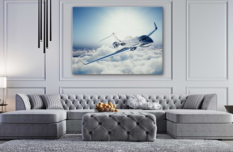Private Jet Passenger Airplane Canvas Wall Art Design Poster - Etsy