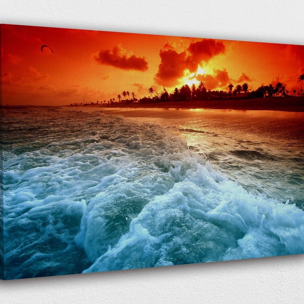 Sunset Beach Waves - Etsy
