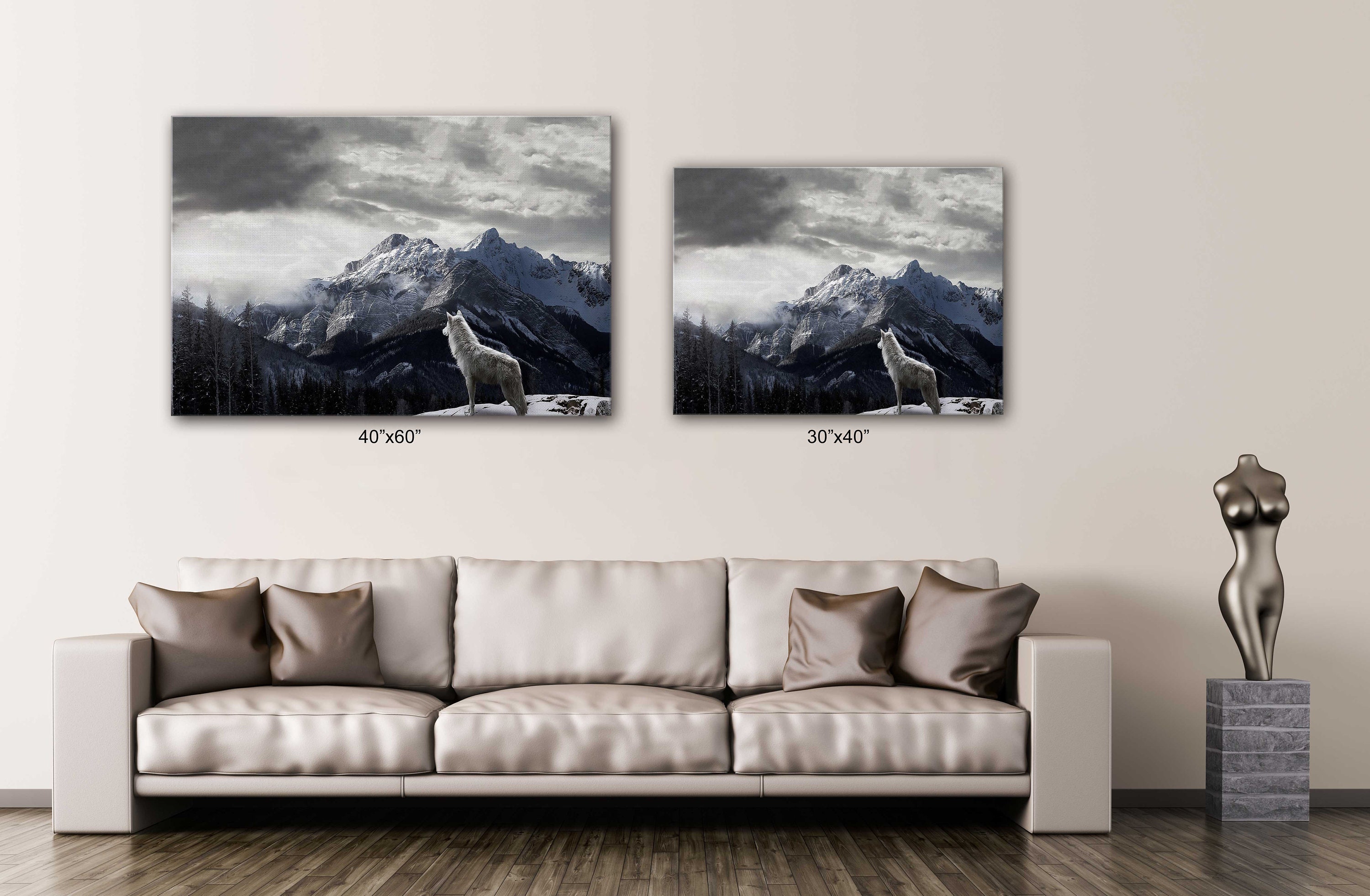 Fox in a Mountain Snow Canvas Wall Art Design Poster Print - Etsy