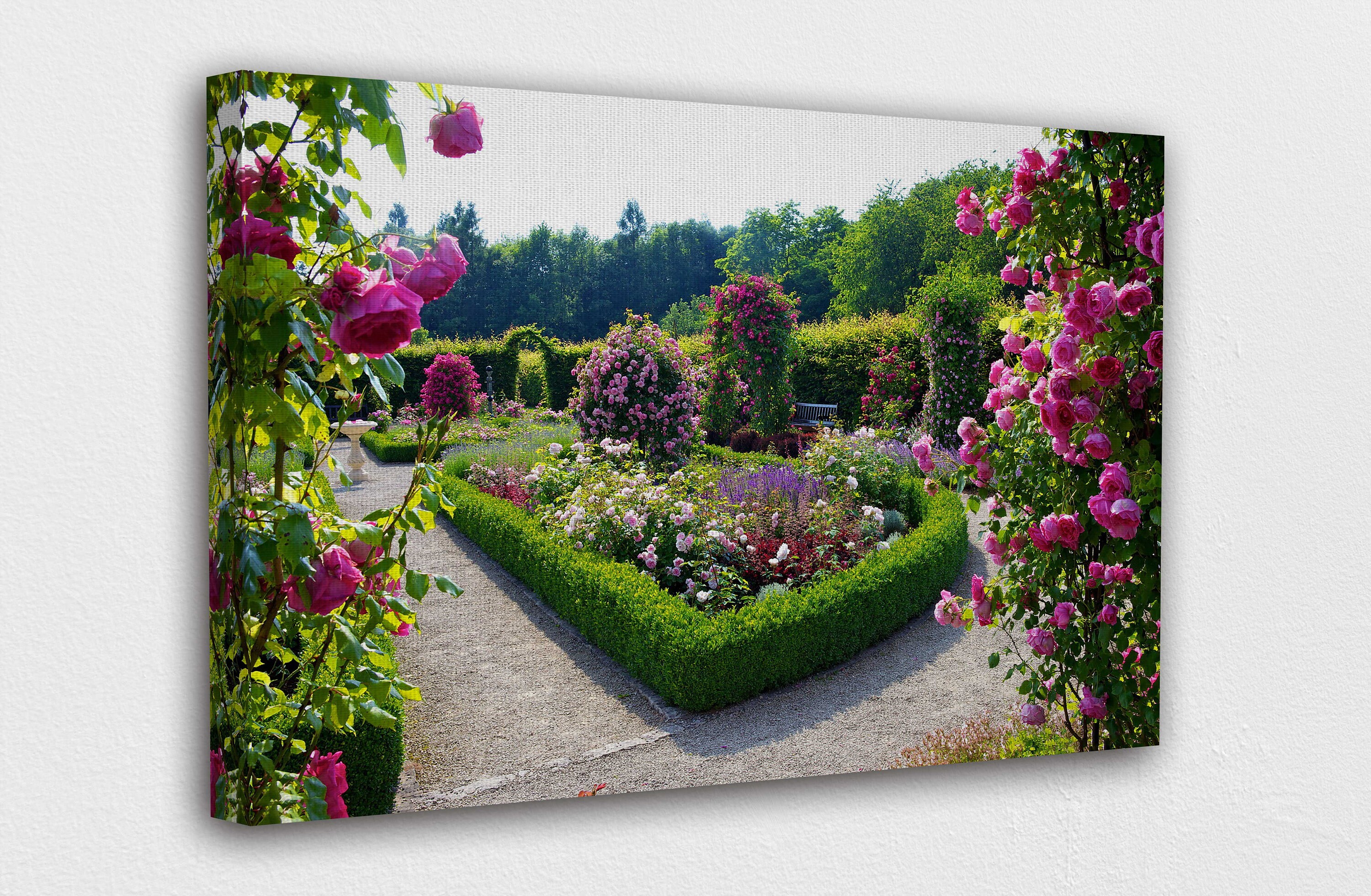 Beautiful Rose Flower Garden Park Canvas Wall Art | Etsy