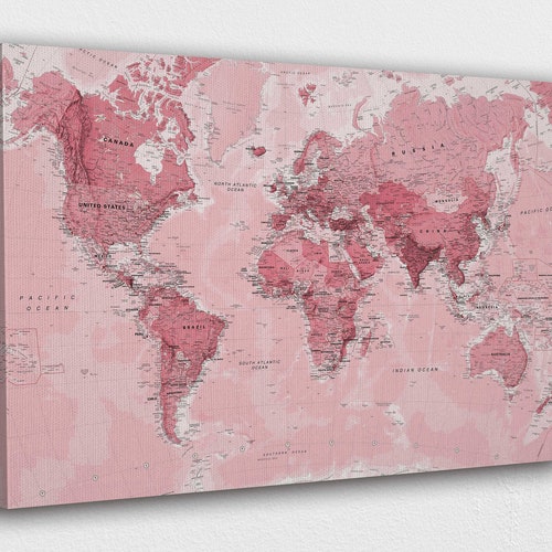 Money World Map Canvas Wall Art Design Poster Print Decor | Etsy