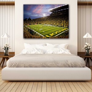 Autzen Stadium in Oregon Canvas Wall Art Design | Poster Print Décor ...