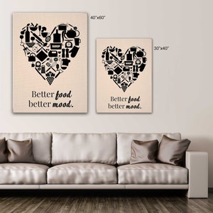 Better Food and Mood Canvas Wall Art Design Poster Print - Etsy