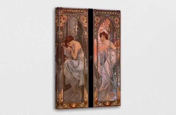 Evening Reverie by Alphonse Mucha Canvas Wall Art Design - Etsy