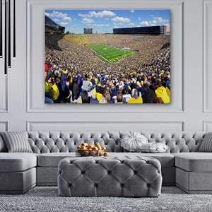 Michigan Stadium Canvas Wall Art Design | Poster Print Décor for Home ...