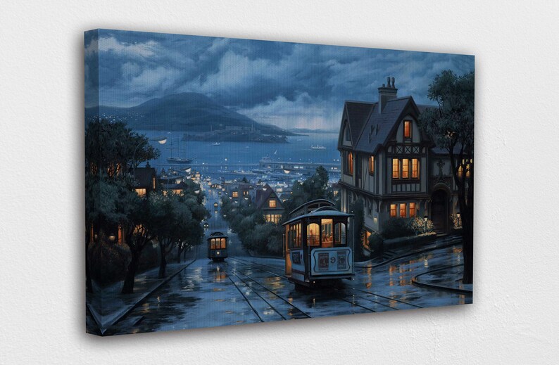 Mini Train Railroad in Small Town View Canvas Wall Art - Etsy