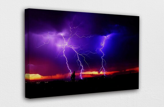 Lightning Storm Canvas Wall Art Design Poster Print Decor - Etsy