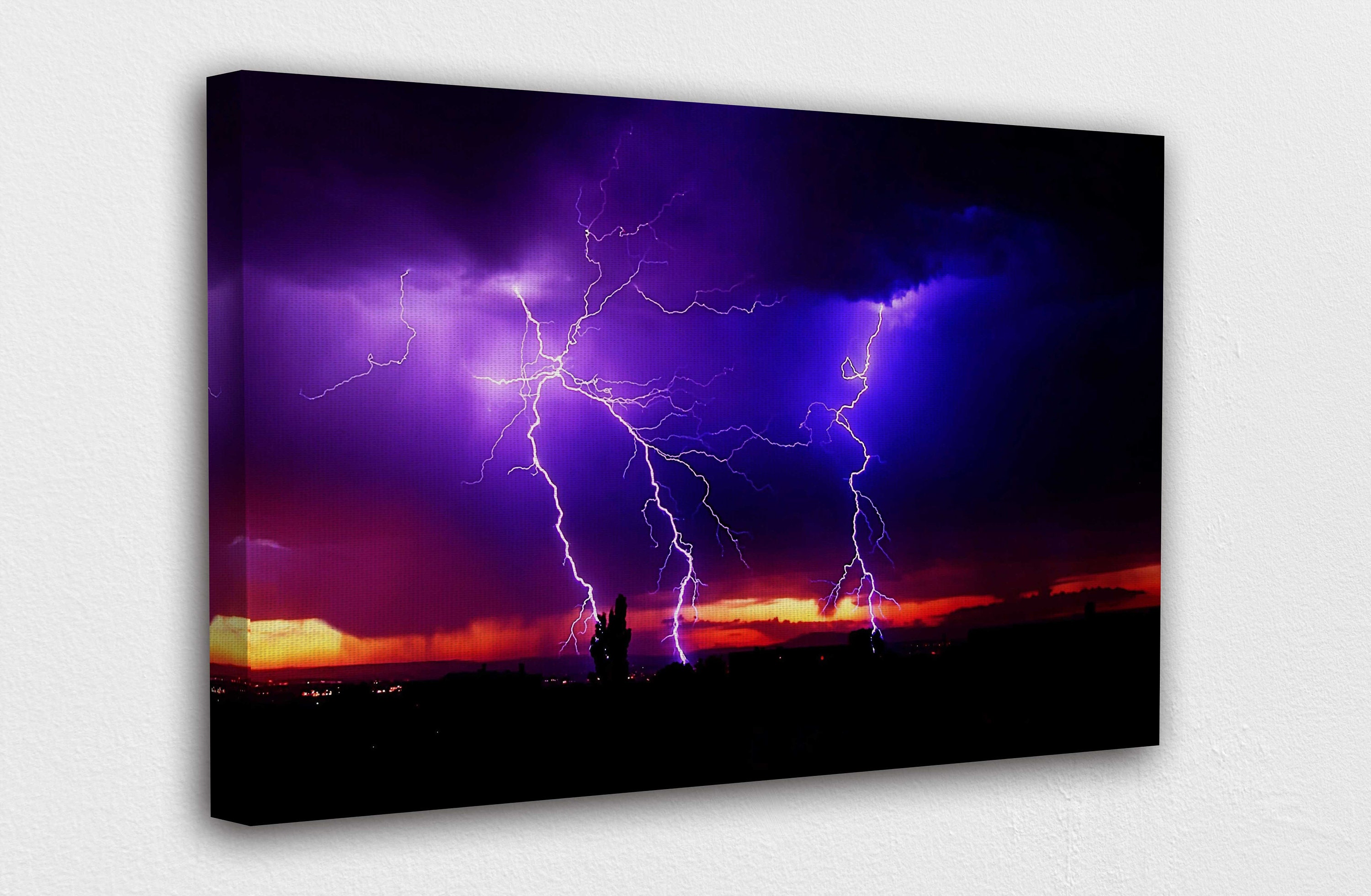 Lightning Storm Canvas Wall Art Design Poster Print Decor - Etsy