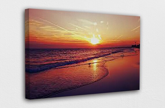 A Sunset Beach Canvas Design Poster Print Decor for Home & - Etsy
