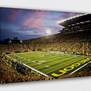 Autzen Stadium in Oregon Canvas Wall Art Design | Poster Print Décor ...