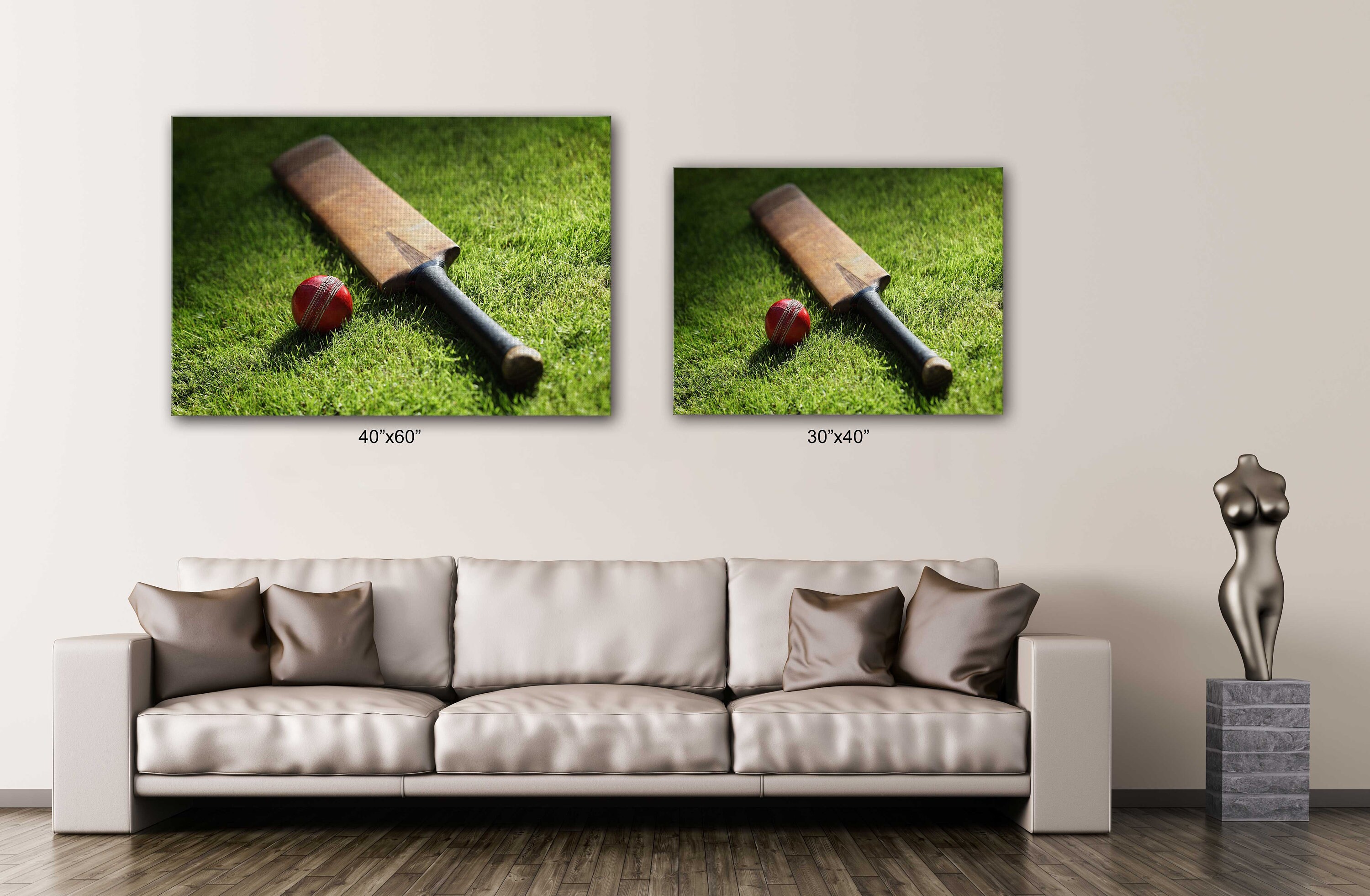 Bat and Ball Cricket Canvas Wall Art Design Poster Print | Etsy