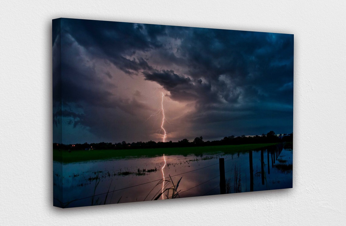 Lightning Nature Background Canvas Wall Art Design Poster - Etsy