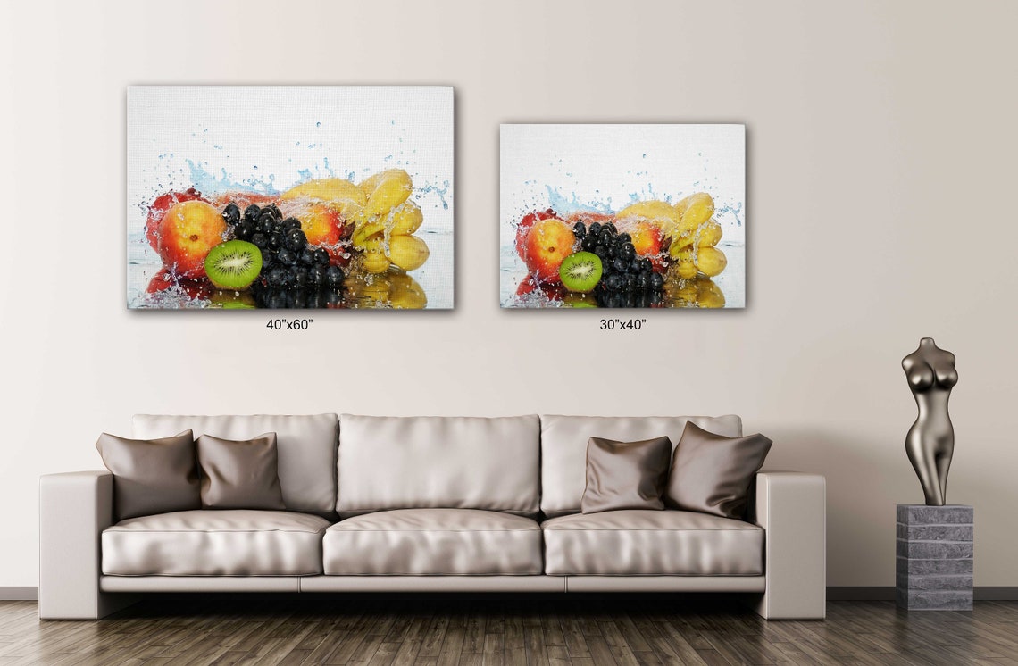 Water With Fruit Splash Canvas Wall Art Design Poster Print - Etsy