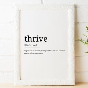 Thrive Definition Printable Art, Thrive Quote Digital Art, Thrive ...