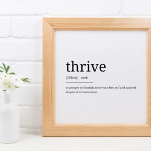 Thrive Definition Printable Art, Thrive Quote Digital Art, Thrive ...