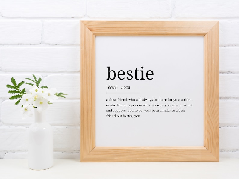 Bestie Definition Printable Art, Bestie Quote Digital Art, Bestie ...