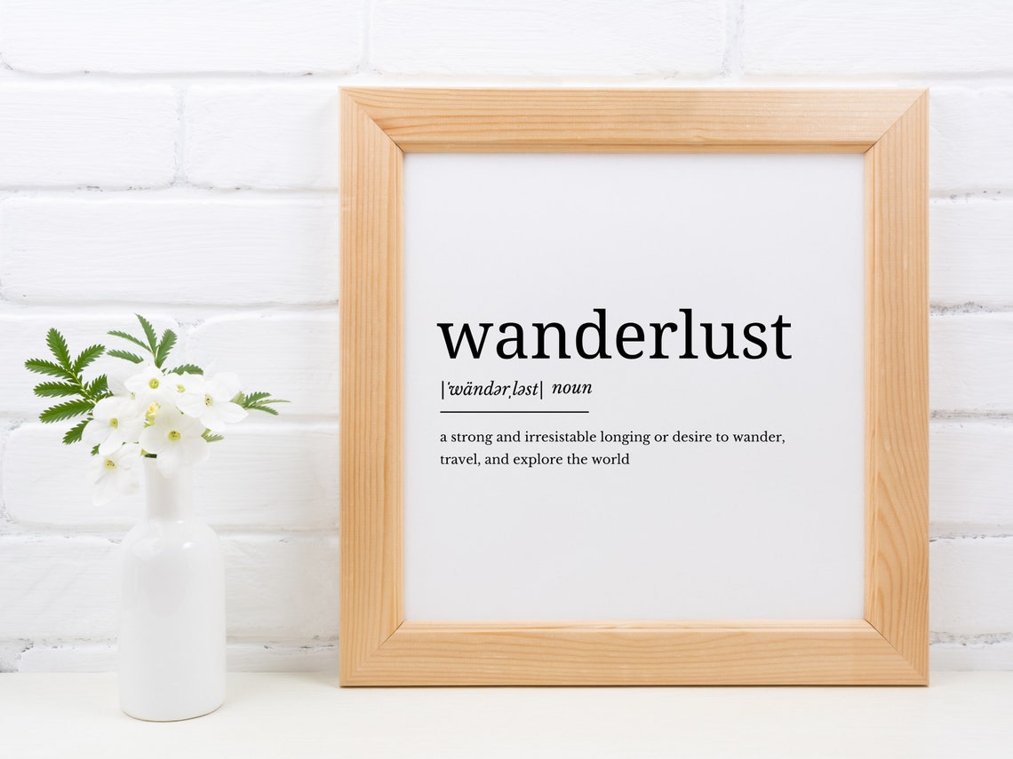 Wanderlust Definition Printable Art Wanderlust Quote Digital - Etsy