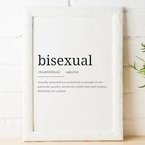 Bisexual Definition Printable Art, Bisexual Quote Digital Art, Bisexual ...