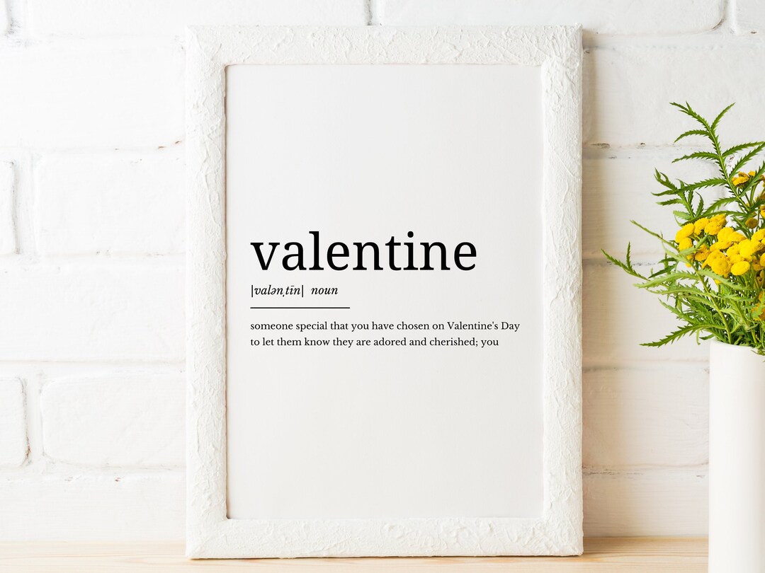 Valentine Definition Printable Art, Valentine Quote Digital Art ...