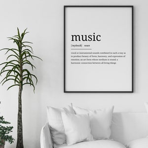 Music Definition Printable Art, Music Quote Digital Art, Music ...