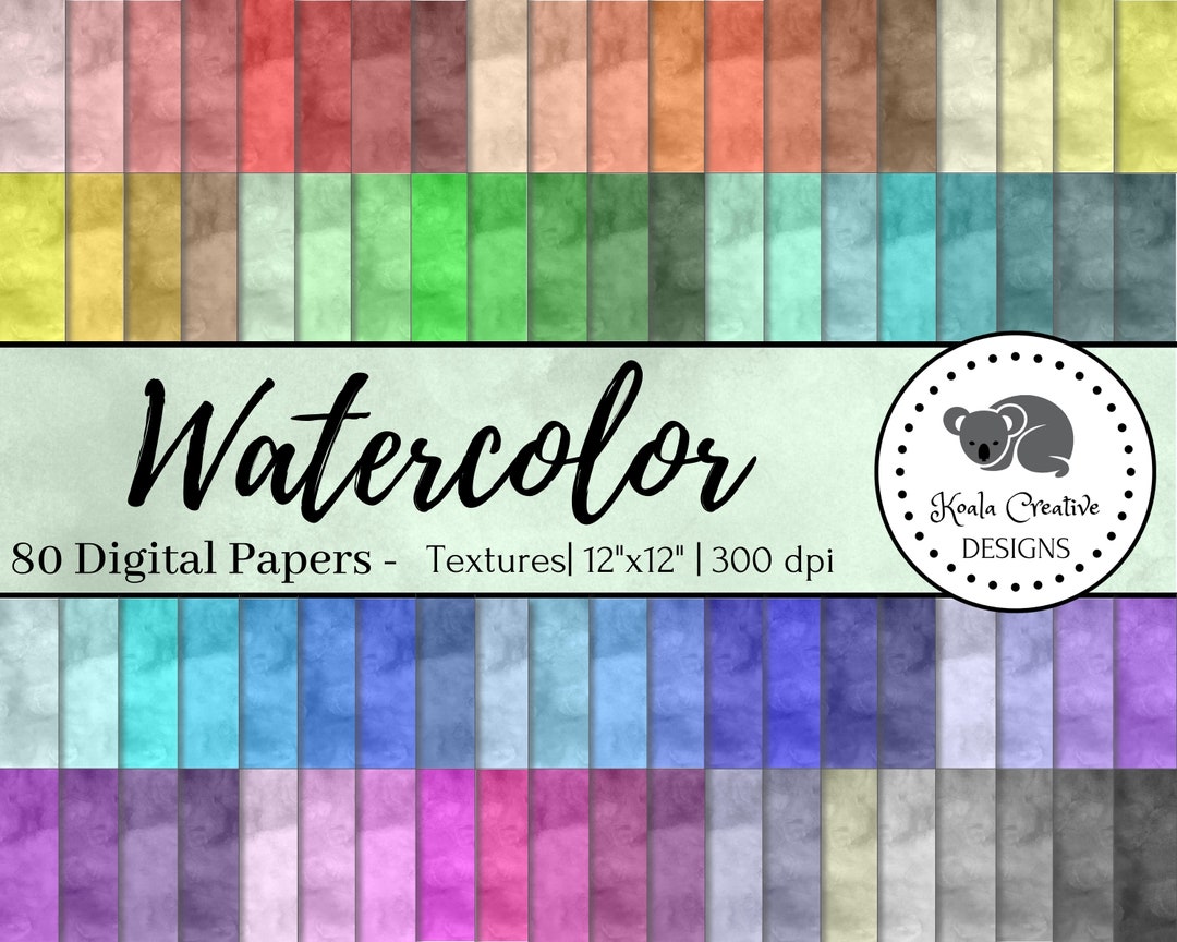 Watercolor Digital Paper, Watercolor Graphics, Watercolor Texture ...