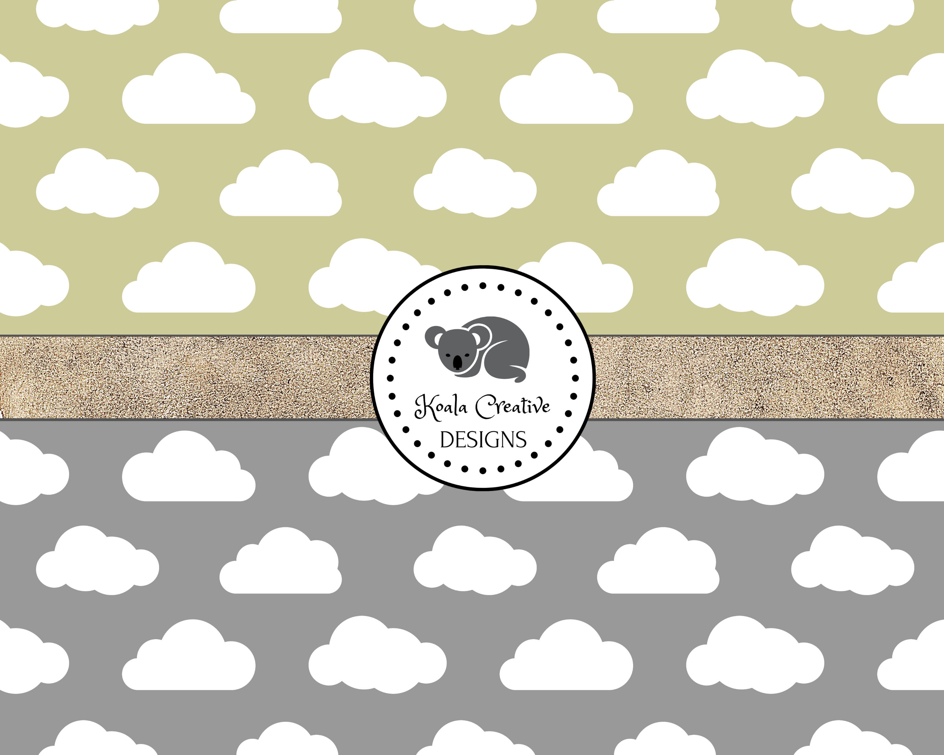 Seamless Clouds Digital Paper, Cloud Pattern, Clouds Background, Cloud ...