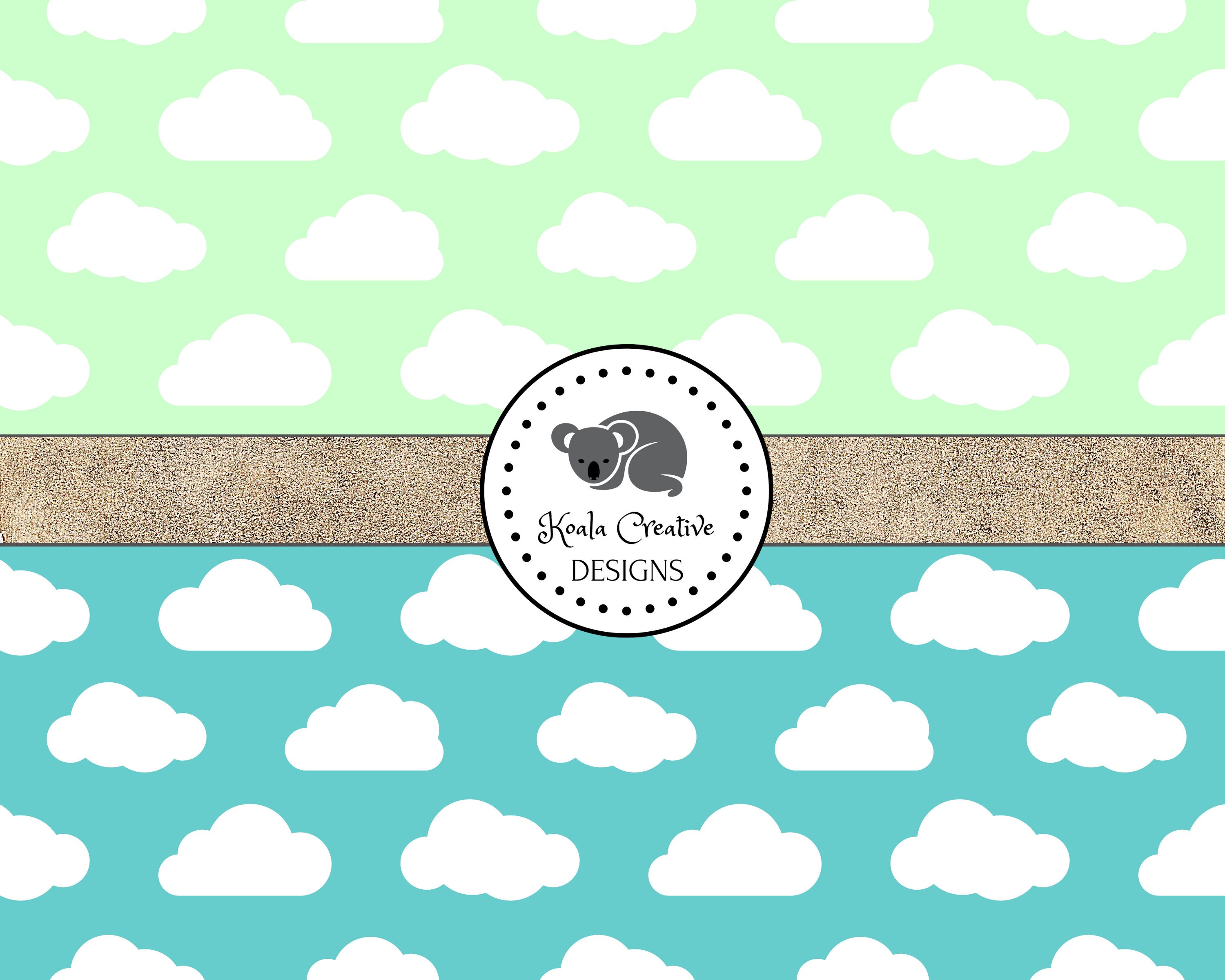 Seamless Clouds Digital Paper, Cloud Pattern, Clouds Background, Cloud ...