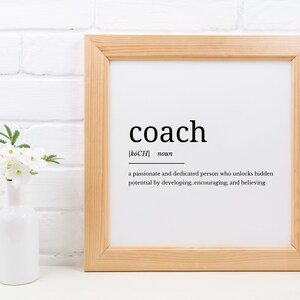 Coach Definition Printable Art, Coach Quote Digital Art, Coach ...