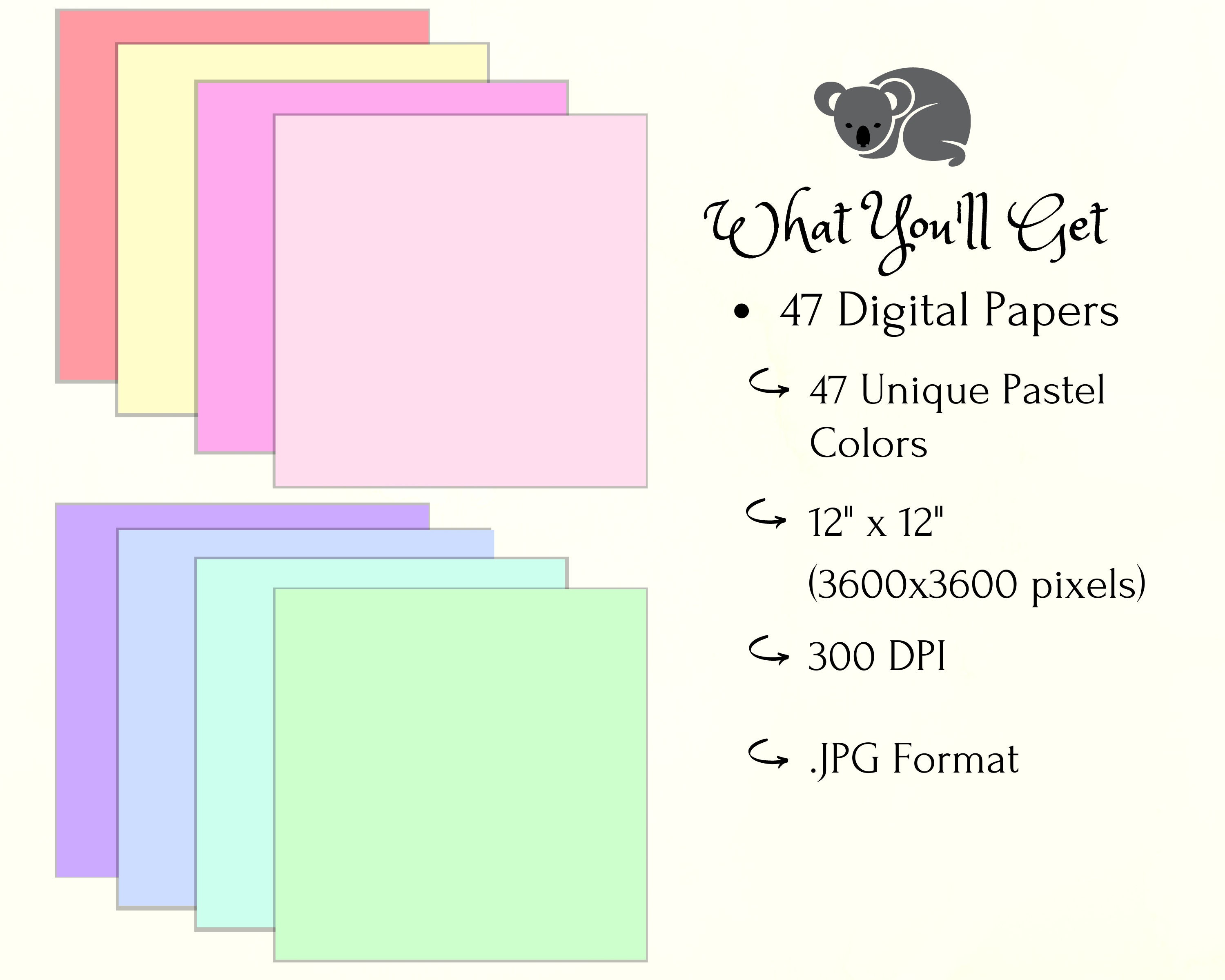 Plain Pastel Digital Paper, Pastel Background, Pastel Backdrop, Digital ...