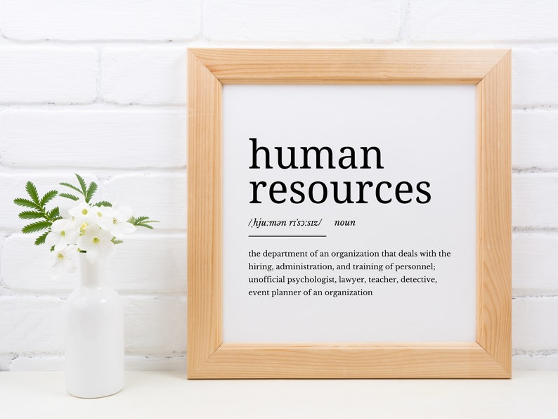 Human Resources Definition Printable Art, HR Quote Digital Art, Office ...