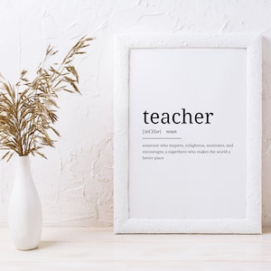 Teacher Definition Printable Art, Teacher Quote Digital Art, Teacher ...