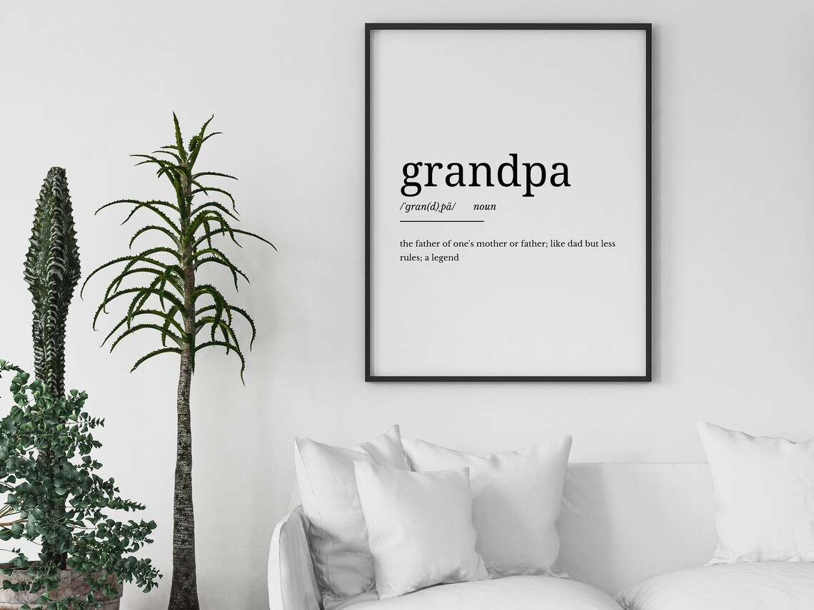 Grandpa Definition Printable Art, Grandpa Quote Digital Art, Grandpa ...