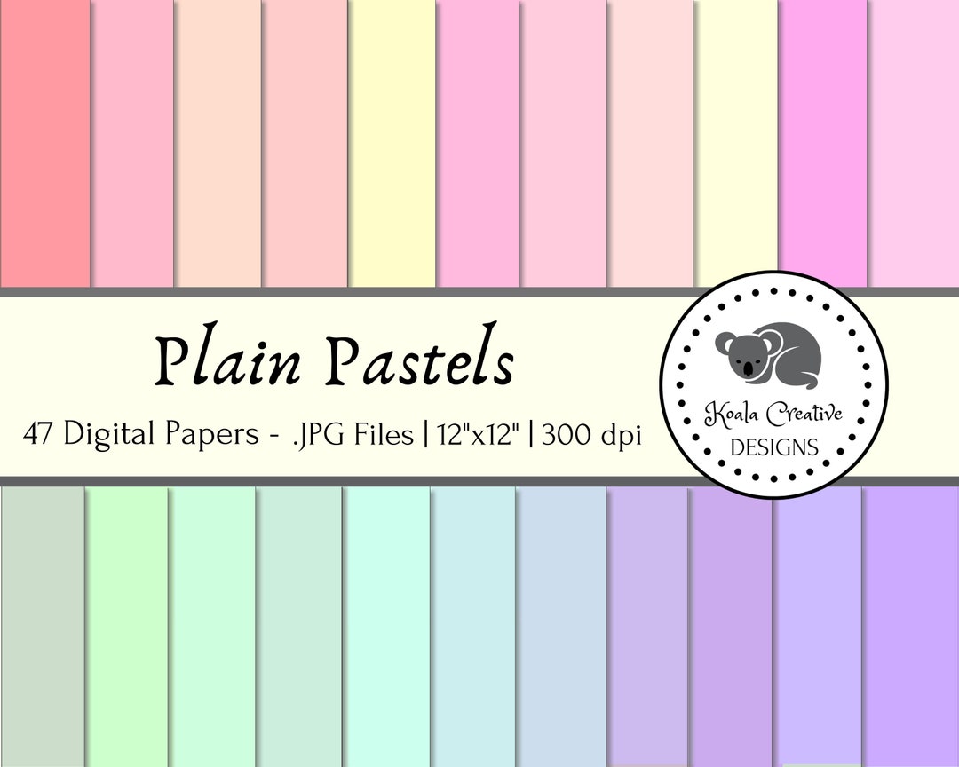 Plain Pastel Digital Paper, Pastel Background, Pastel Backdrop, Digital ...