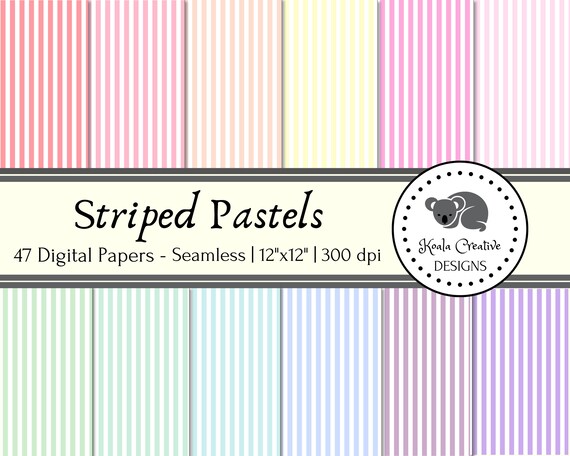 Striped Pastel Digital Paper Pastel Graphics Pastel | Etsy