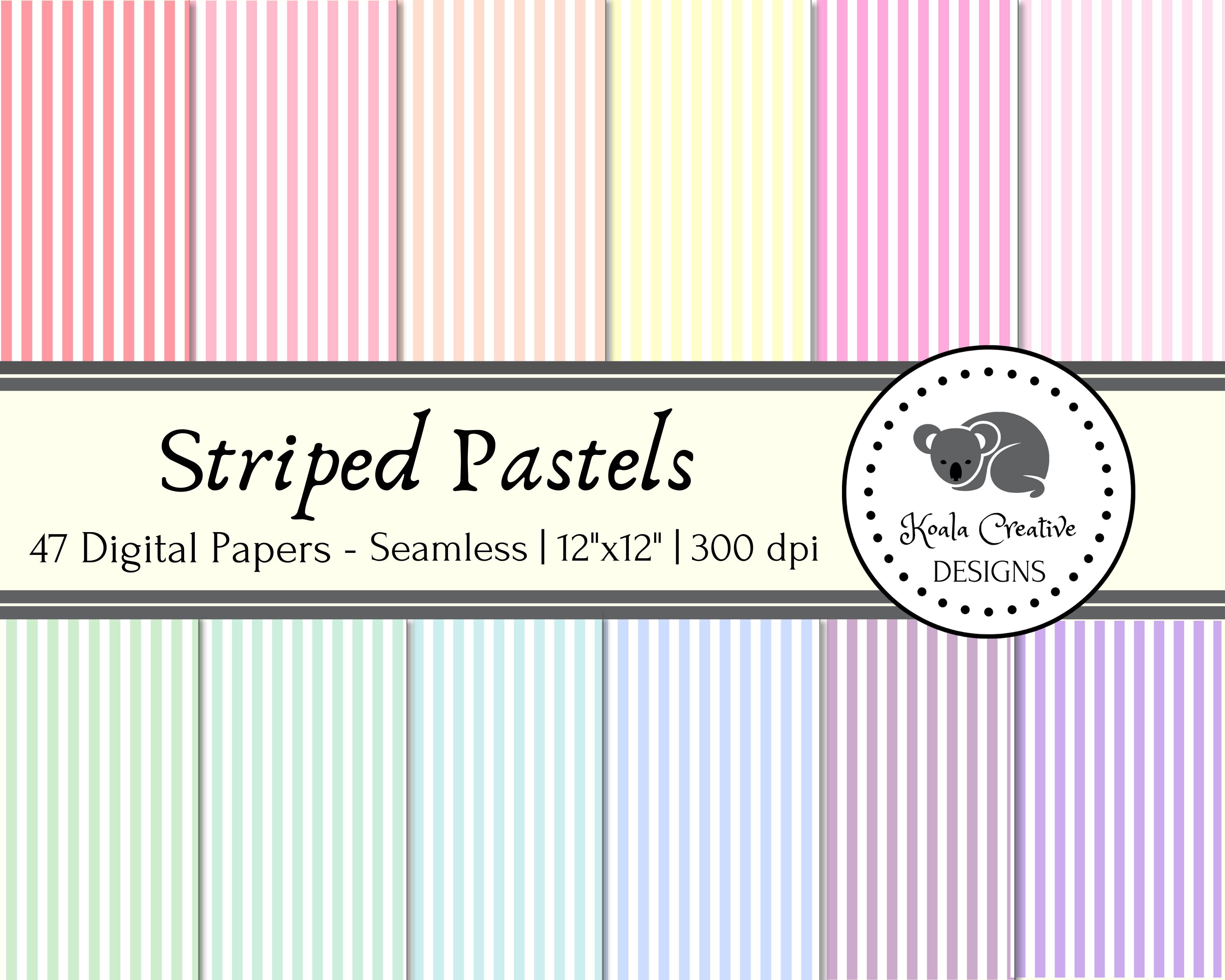 Striped Pastel Digital Paper Pastel Graphics Pastel - Etsy