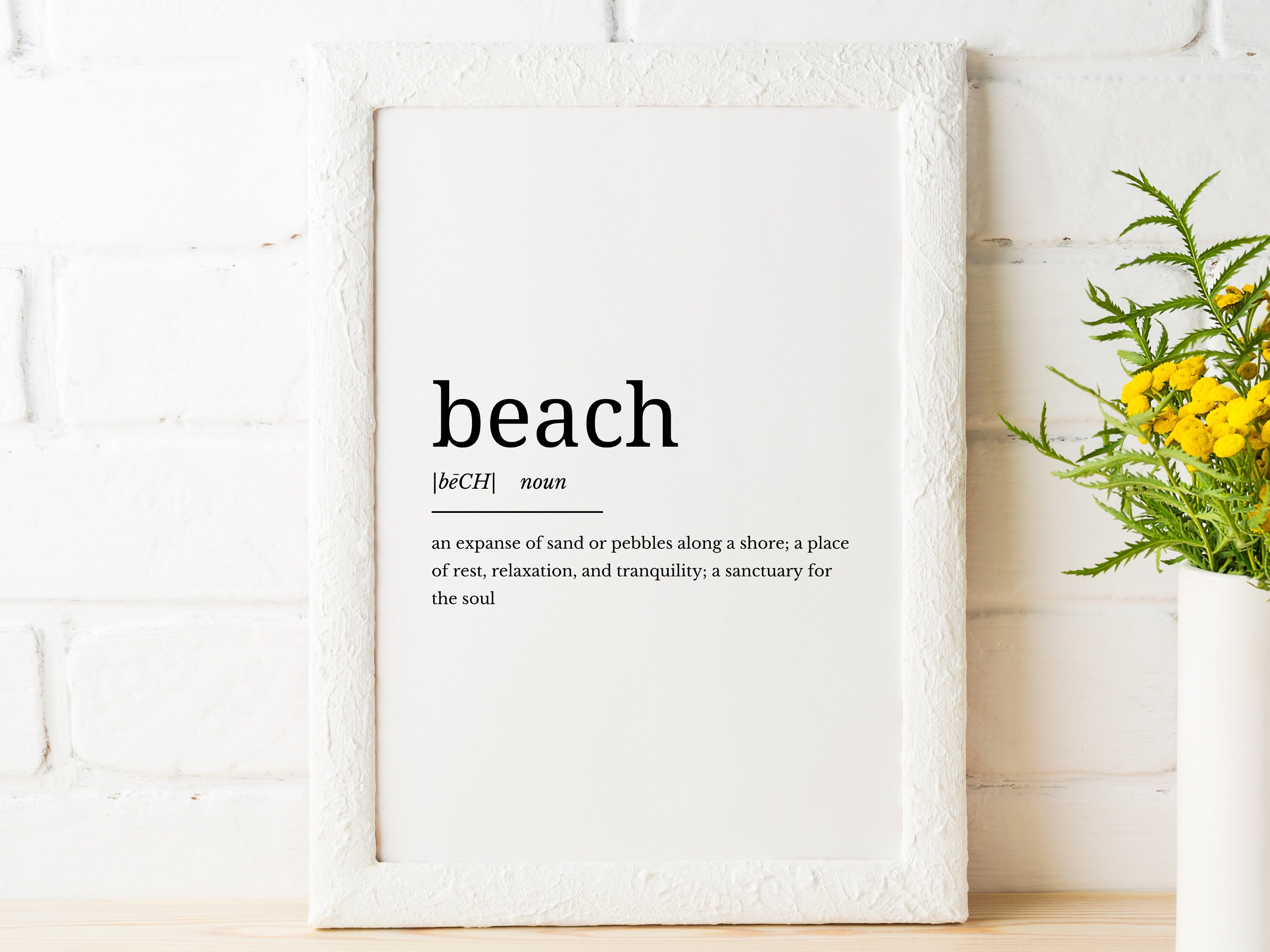 Beach Definition Printable Art, Beach Quote Digital Art, Beach ...