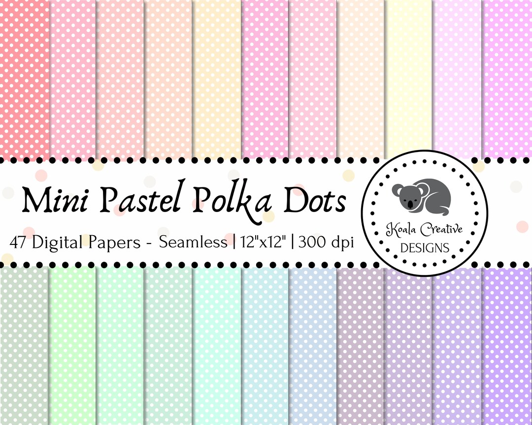 Mini Polka Dot Pastel Digital Paper, Pastel Graphics, Pastel Background ...