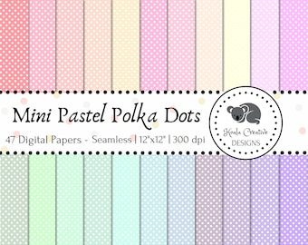 Polka Dot Pastel Digital Paper, Pastel Graphics, Pastel Background ...