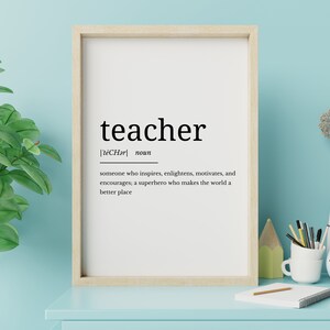 Teacher Definition Printable Art, Teacher Quote Digital Art, Teacher ...
