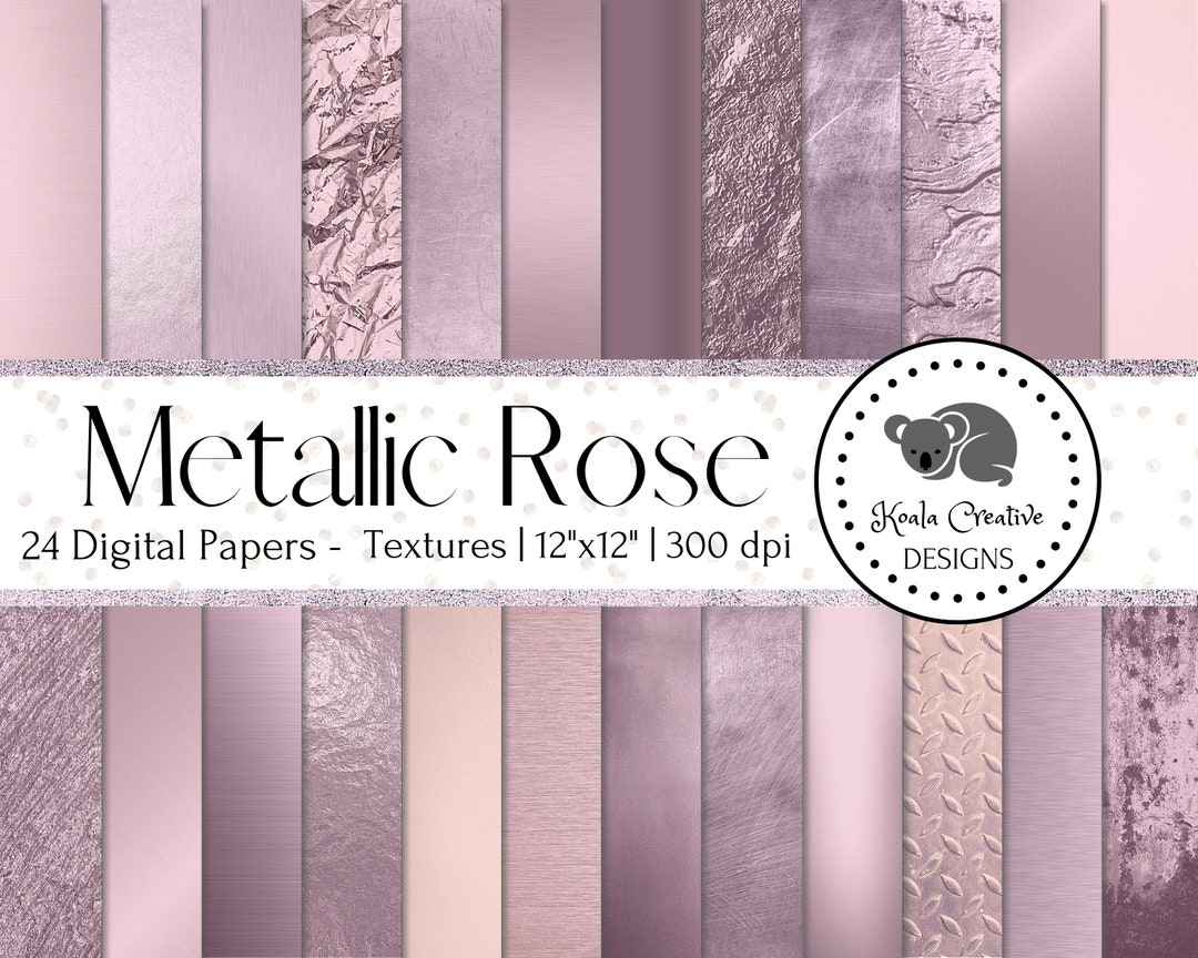 Rose Gold Digital Paper, Metallic Rose Gold Digital Paper, Metallic ...