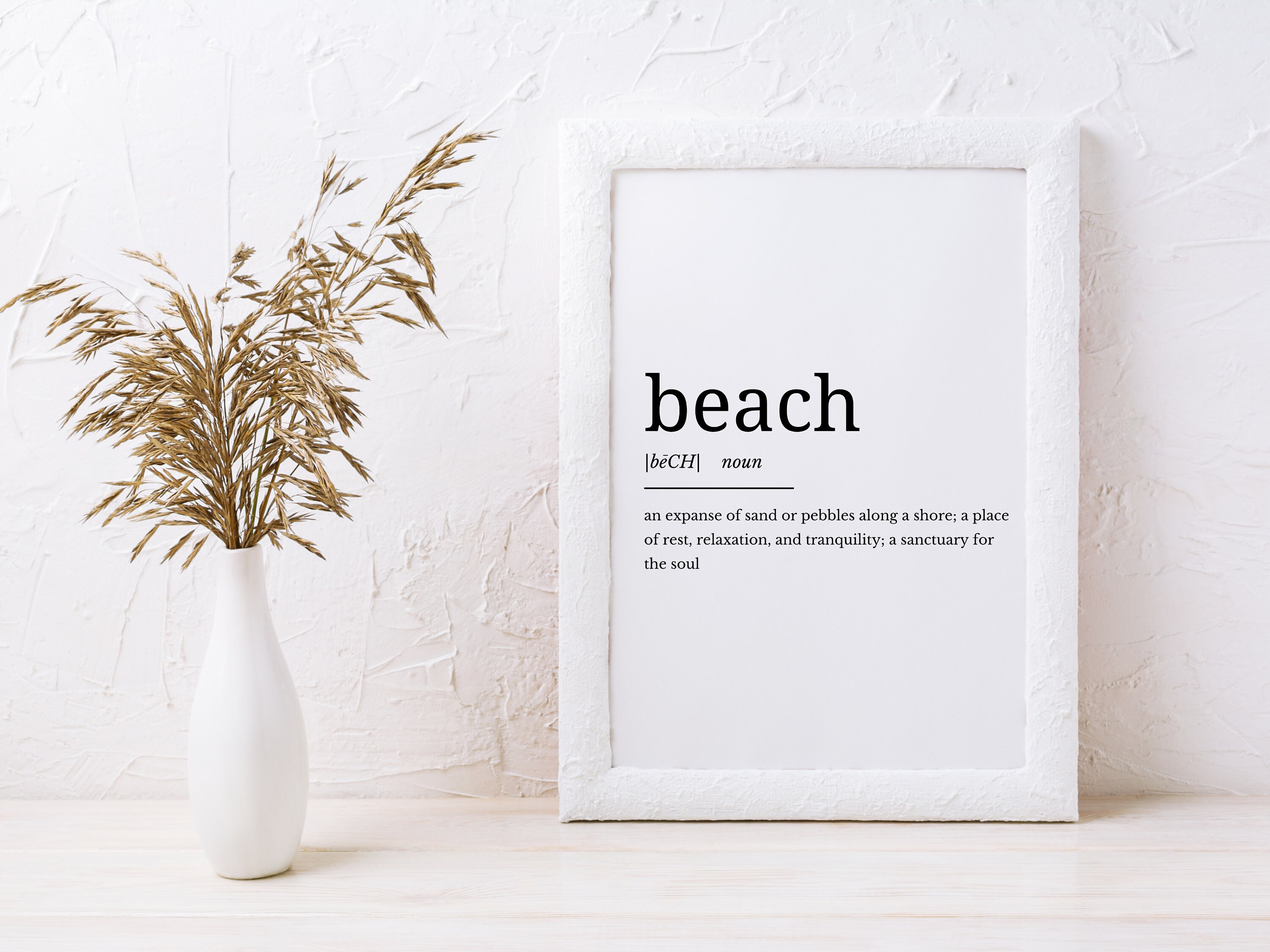 Beach Definition Printable Art, Beach Quote Digital Art, Beach ...